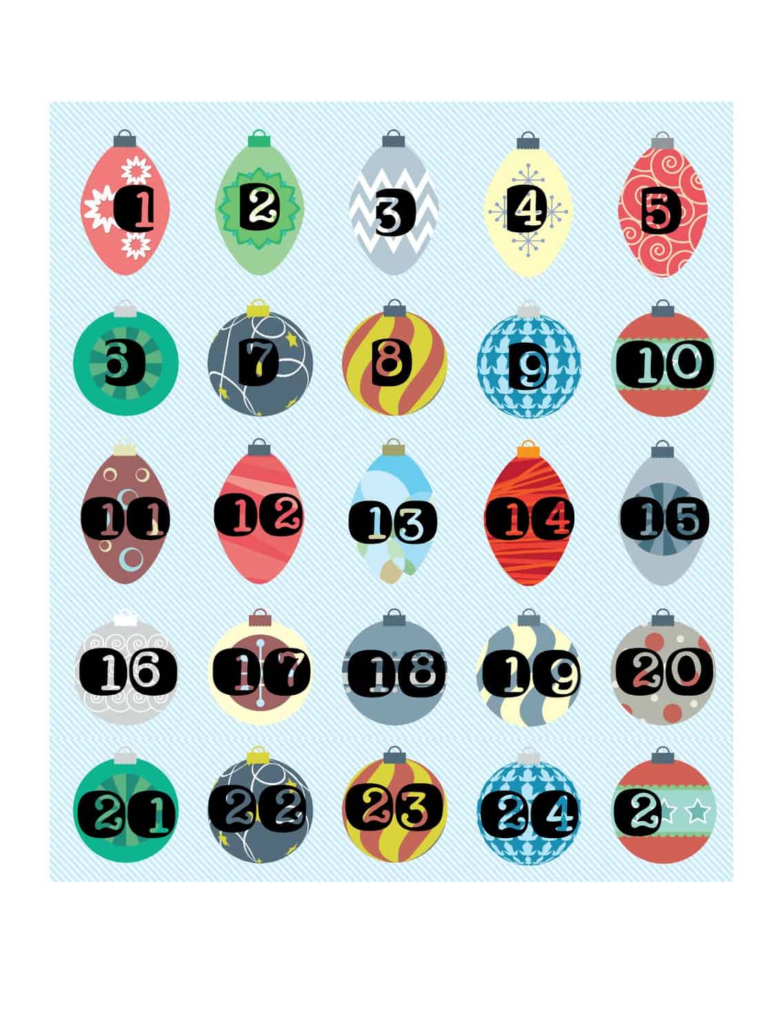 Printable Advent Calendar Numbers Calendar Templates