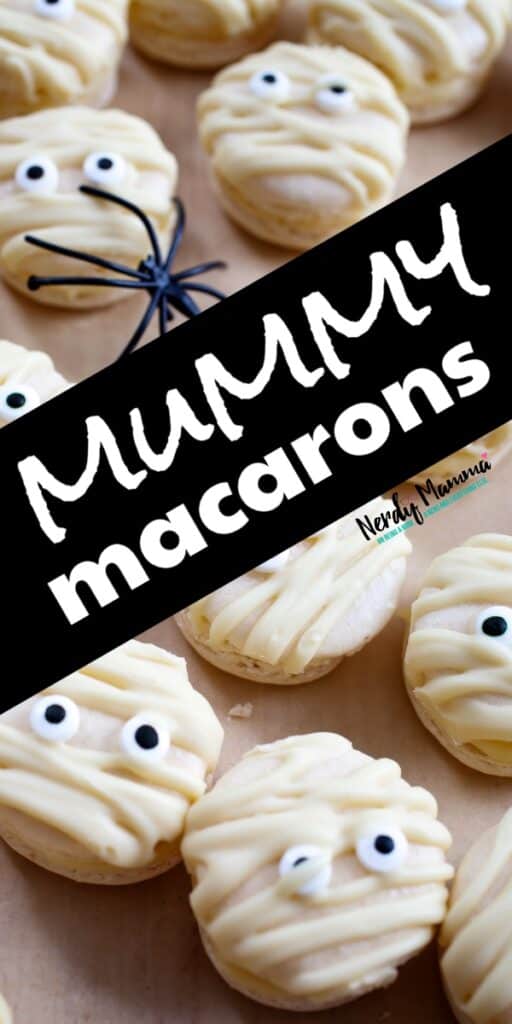 Mummy Macarons - a Fun Halloween Macaron! - Nerdy Mamma