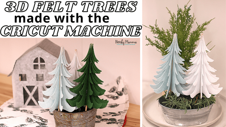 3D Felt Trees Made With The Cricut Machine - Nerdy Mamma
