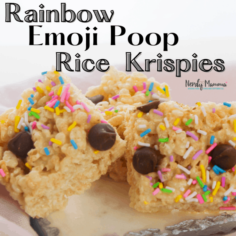 Rainbow Emoji Poop Rice Krispies - Nerdy Mamma