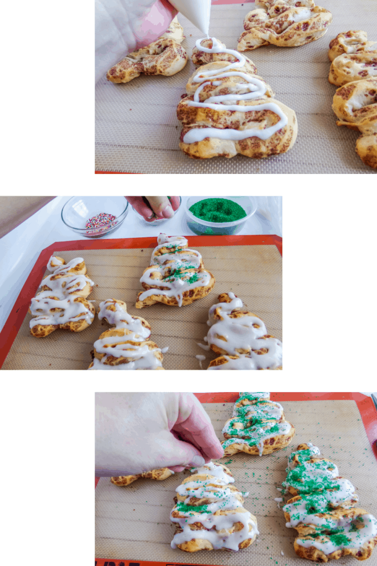 Christmas Tree Cinnamon Rolls - 4 Ingredient Recipe - Nerdy Mamma