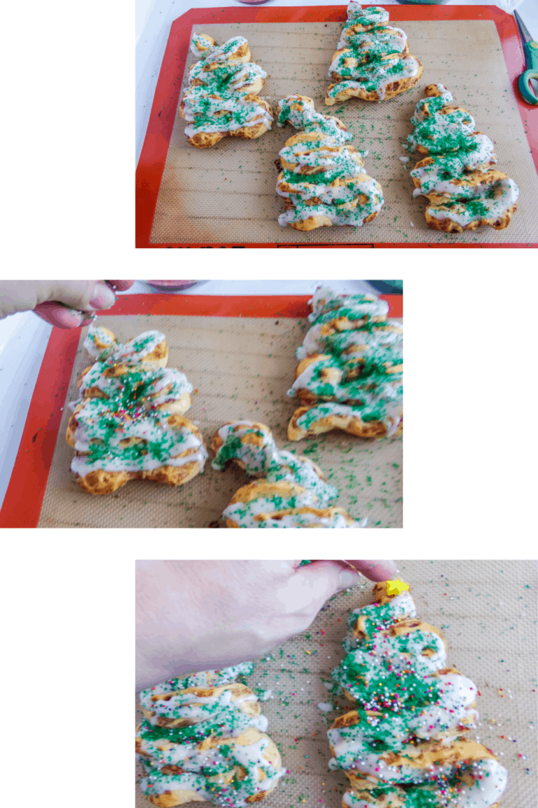 Christmas Tree Cinnamon Rolls - 4 Ingredient Recipe - Nerdy Mamma