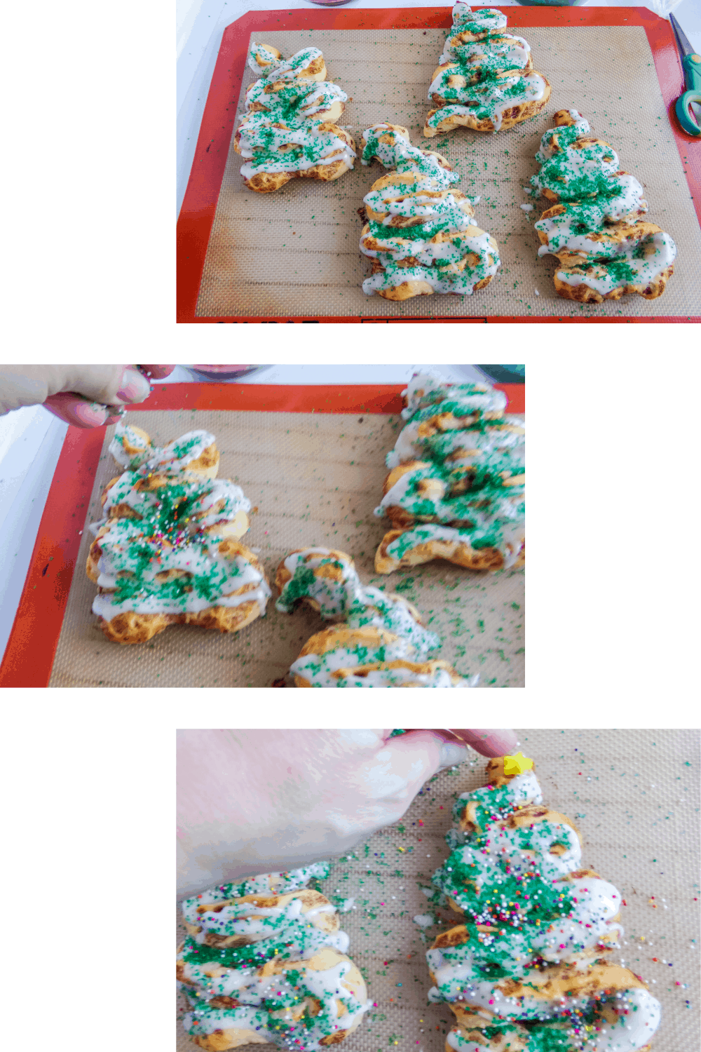 Christmas Tree Cinnamon Rolls - 4 Ingredient Recipe - Nerdy Mamma