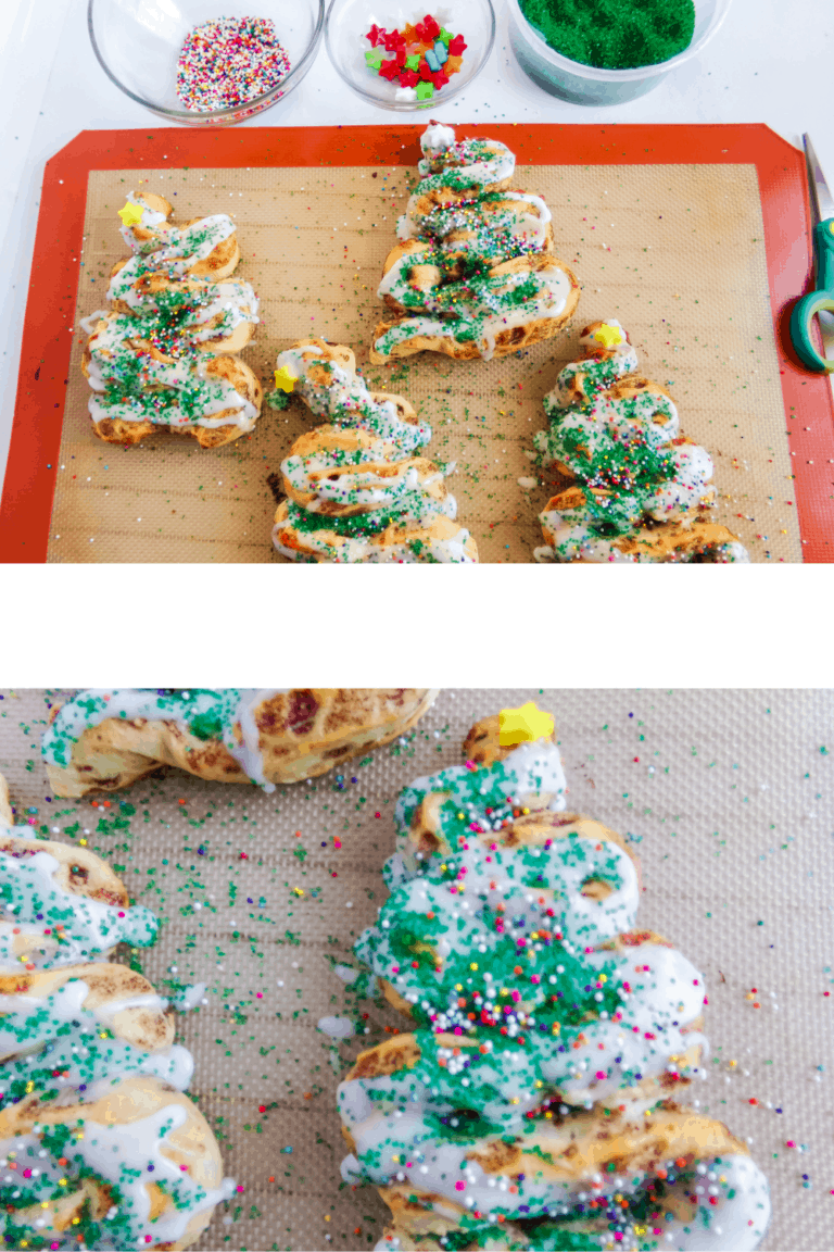 Christmas Tree Cinnamon Rolls - 4 Ingredient Recipe - Nerdy Mamma