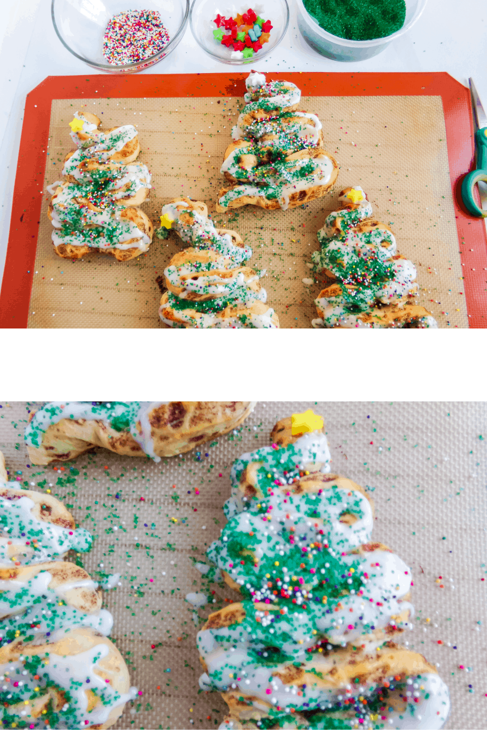 Christmas Tree Cinnamon Rolls - 4 Ingredient Recipe - Nerdy Mamma