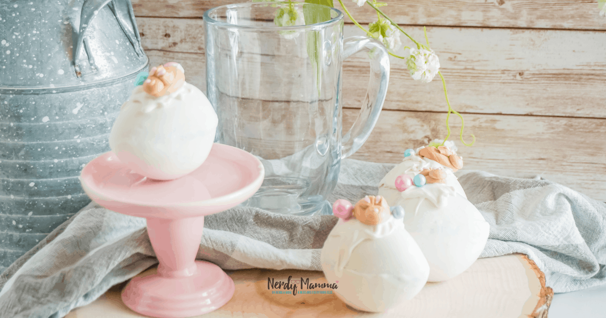 Easter Bunny Hot Cocoa Bombs - Nerdy Mamma