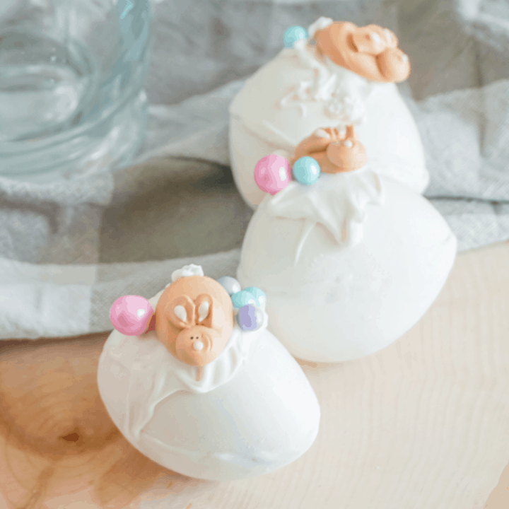 Easter Bunny Hot Cocoa Bombs - Nerdy Mamma