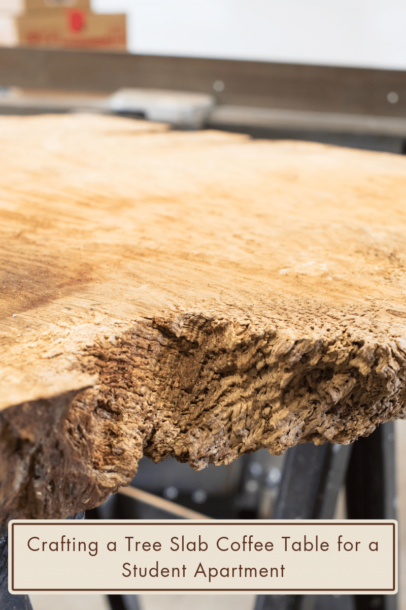 Crafting a Tree Slab Coffee Table for a Student Apartment - Nerdy Mamma