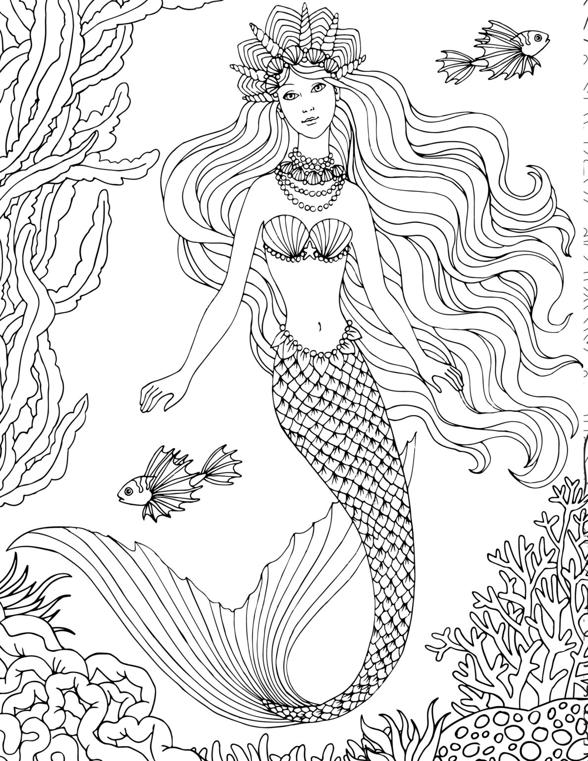 14 Free Magical Mermaid Coloring Pages - Nerdy Mamma