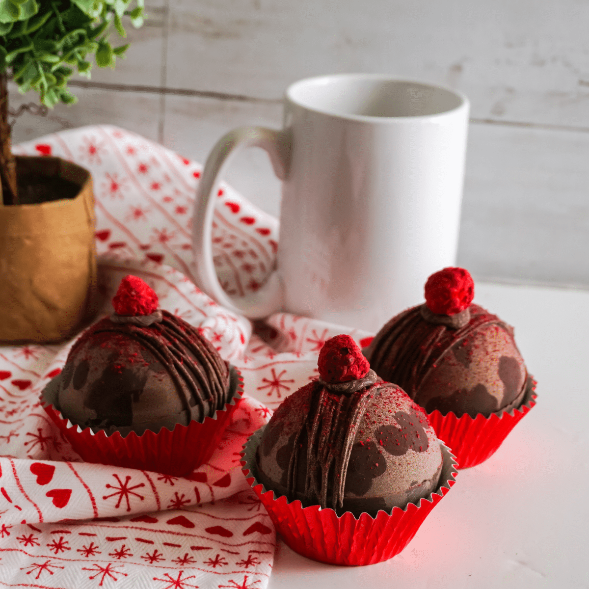 Vegan Raspberry Hot Cocoa Bombs - Nerdy Mamma