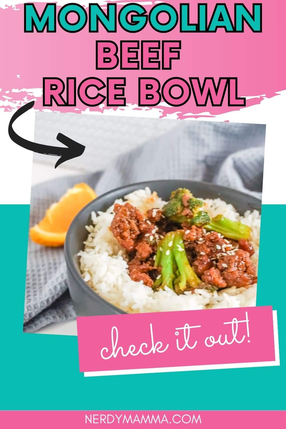 Mongolian Beef Rice Bowl - Nerdy Mamma