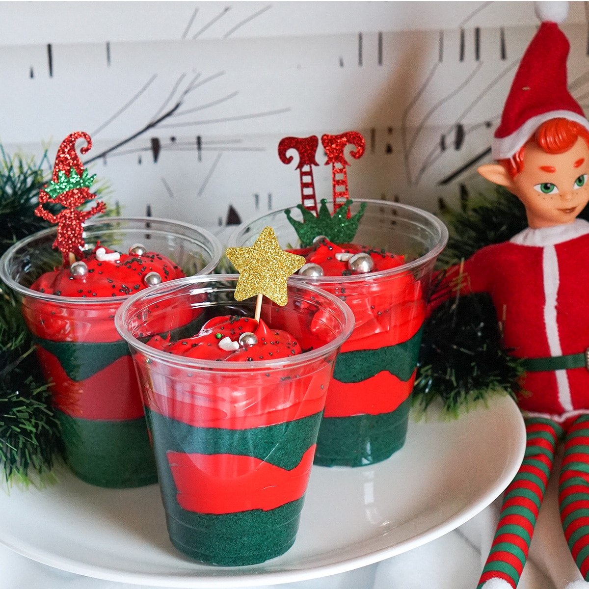 Elf-On-The-Shelf Christmas Parfait {Dairy Free} - Nerdy Mamma